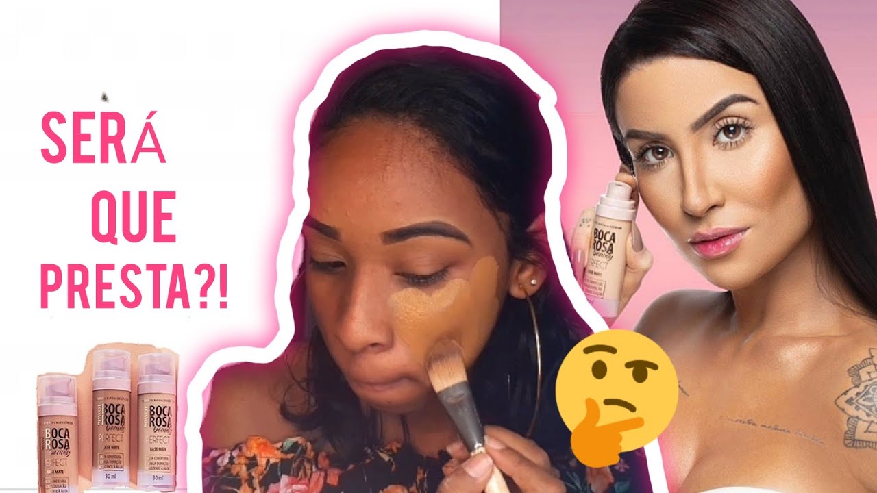 TESTANDO A BASE DA BOCA ROSA EM PELE NEGRA! - Maquiagem para Noite